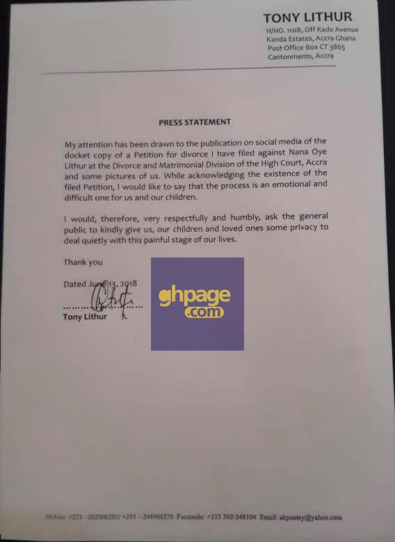 We need privacy – Tony Lithur appeals to the media over divorce reportage