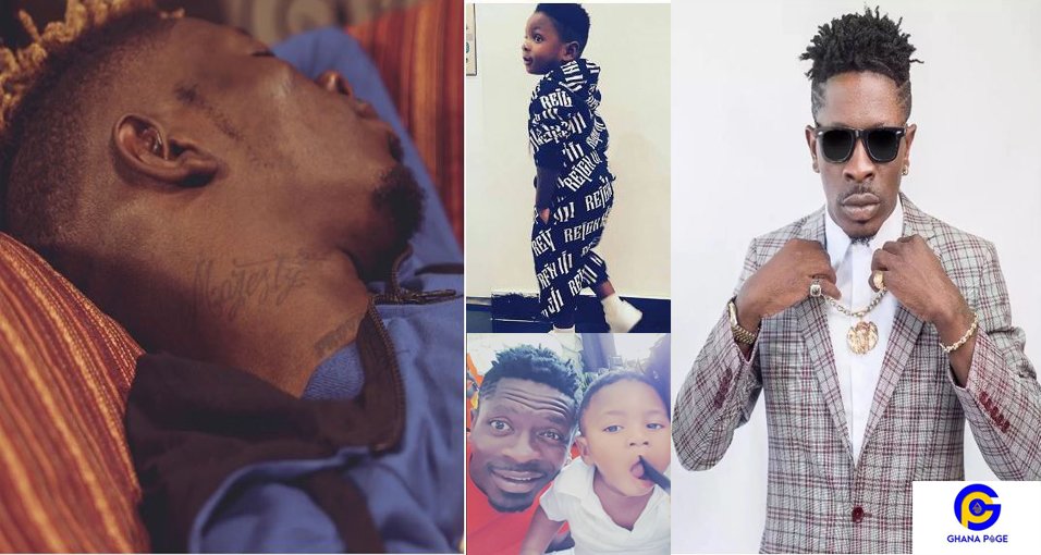 Shatta Wale tattoos his son’s name, ‘Majesty’ on his neck - GhPage