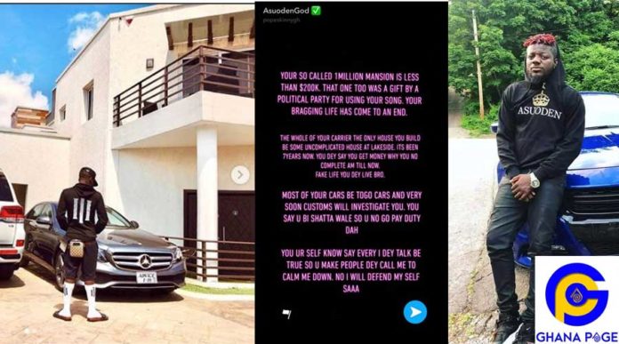 Shatta Wale's mansion doesn't cost $1M but $200k -Pope Skinny - GhPage