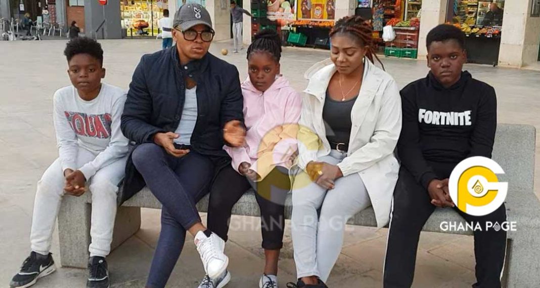 Obinim shows his 3 beautiful children as he opens new branch in Spain