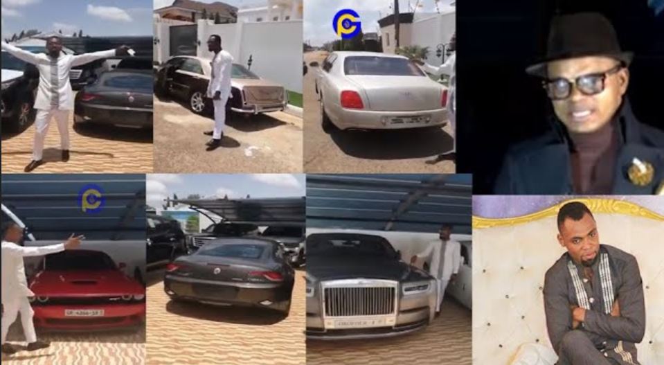 Rev. Obofour shows off his fleet of cars