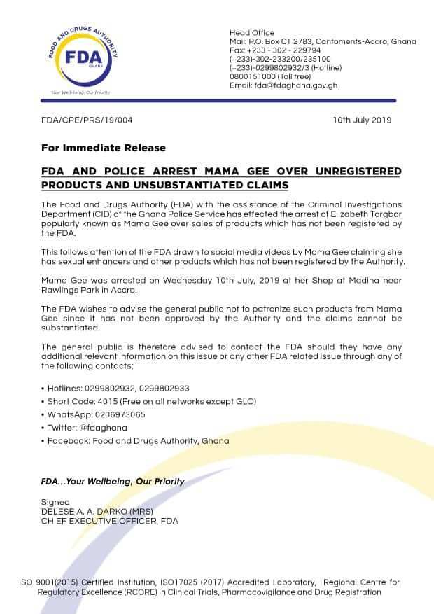 FDA & Police arrest woman who sells 'juju' that ladies use to charm men ...