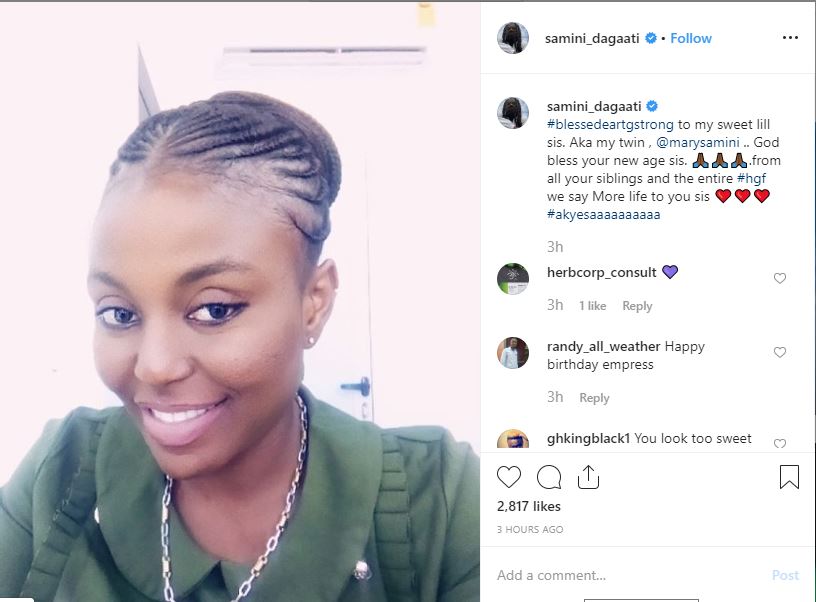 Samini shows off his beautiful sister as she celebrates her birthday ...