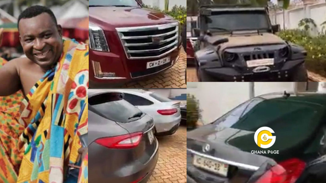 Chairman Wontumi shows off his luxurious cars in his mansion