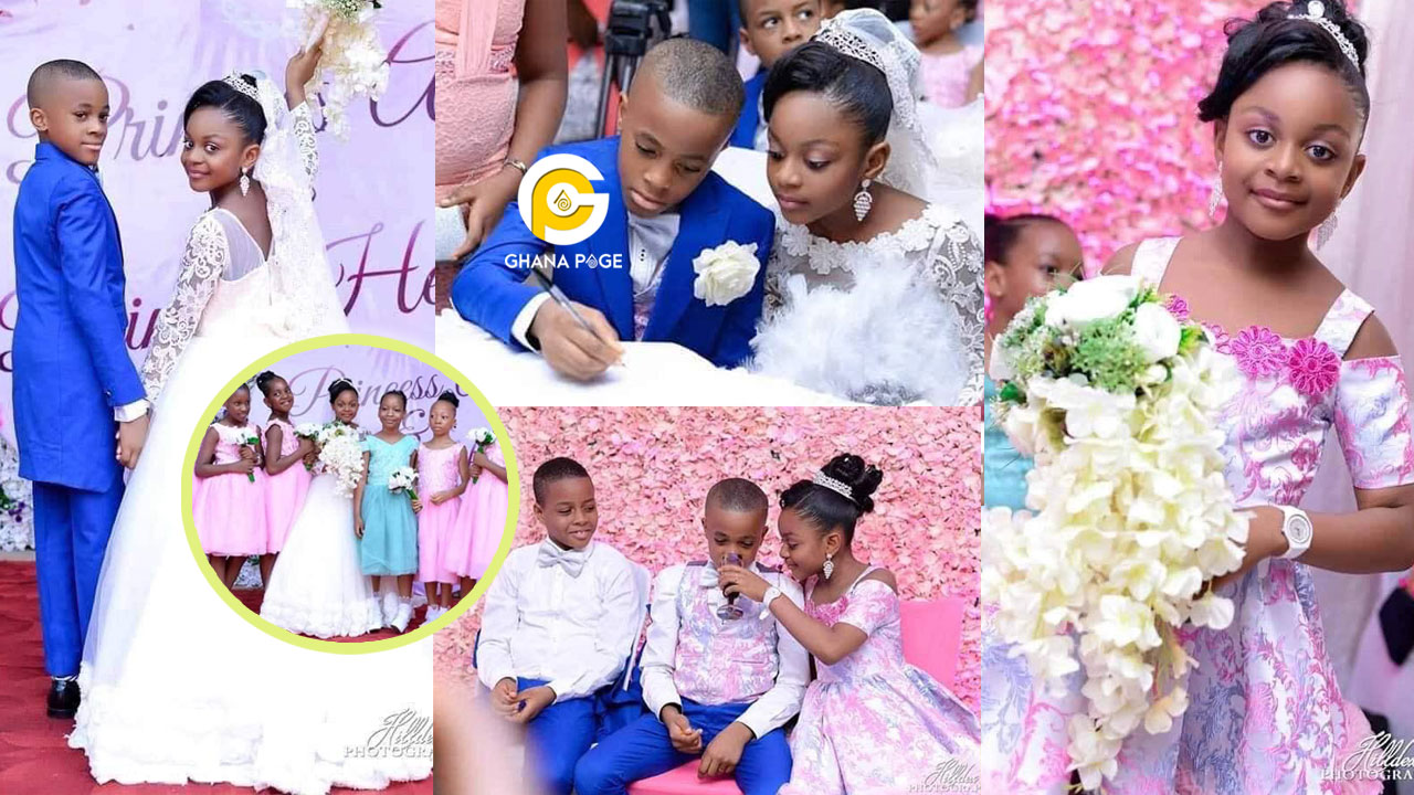 11-year-old kids marry in a beautiful white wedding ceremony-Photos go ...