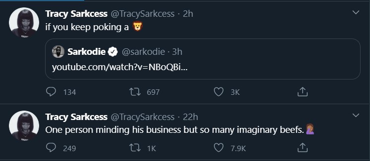 Tracy Sarkcess reacts to Sarkodie- Asem 'beef' - GhPage