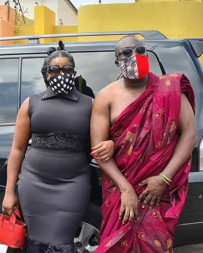 Gloria Sarfo and Dada Boat attends Bernard Nyarko's funeral as lovebirds