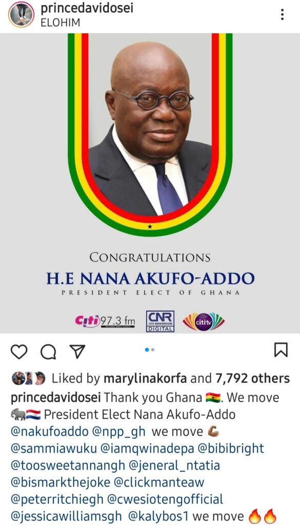 Election 2020: How Celebrities reacted after Nana Addo was declared the ...