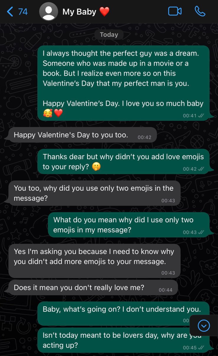 Man breaks up with girlfriend on Valentine's Day for sending him love ...