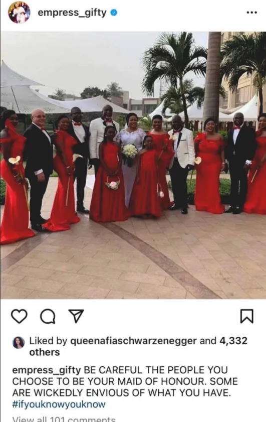 Gifty Adorye allegedly fires her maid of honour - GhPage