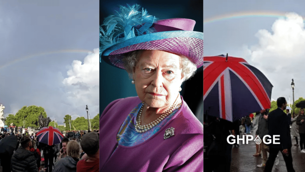 How a rainbow appeared over Buckingham Palace before Queen Elizabeth II ...