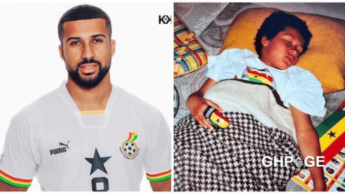 Childhood photos of Kofi Kyere holding Ghana souvenirs warm hearts