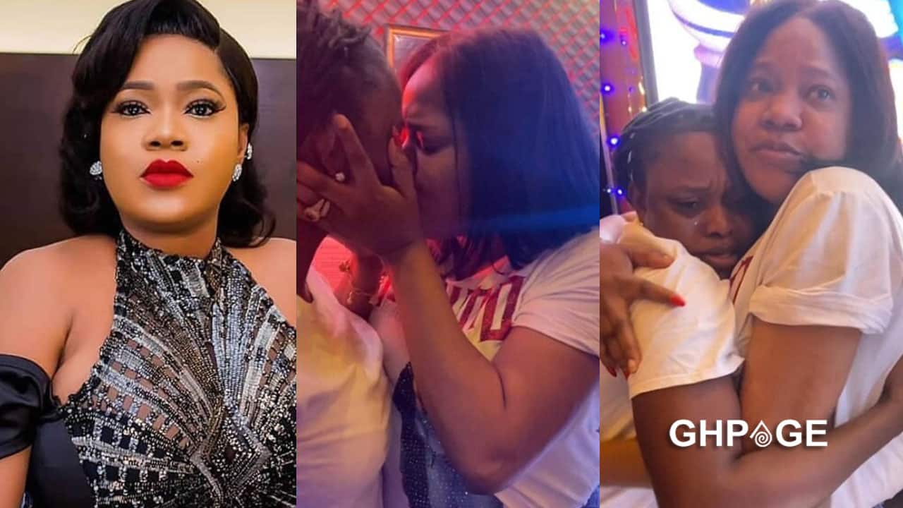 Toyin Abraham Kisses Fan Who Broke Down In Tears After Meeting Her For
