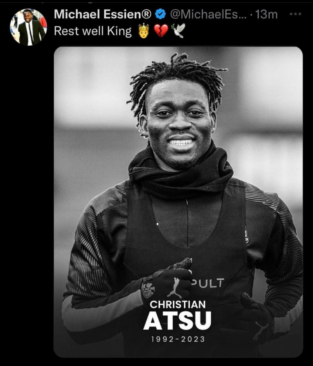 How celebrities reacted to the death of Christian Atsu - GhPage