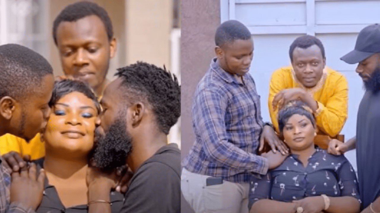 VIDEO: Woman happily flaunts her three husbands - GhPage