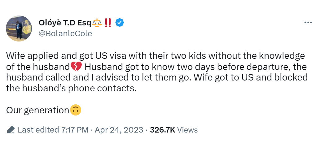 Wife blocks husband after ‘secretly’ acquiring visa and relocating to ...