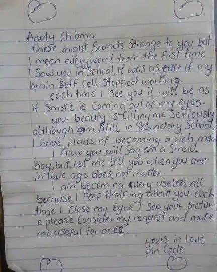 “Smoke comes out of my eyes whenever I see you” – Student pens love ...