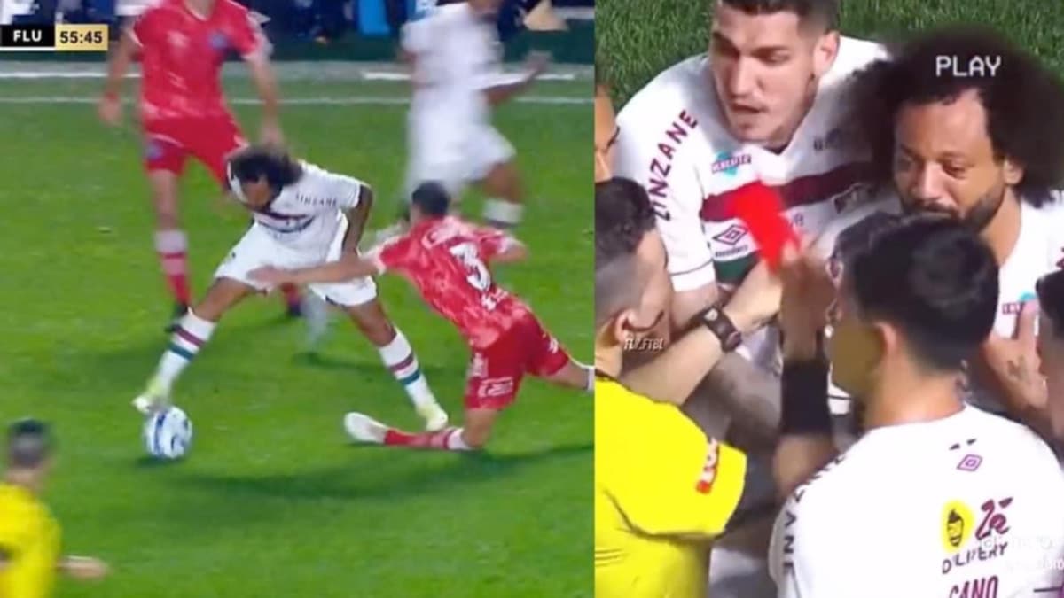 Marcelo sent off in tears after his tackle leaves opponent's knee ...