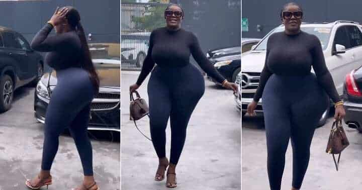 “Her ‘nyash’ is a problem”: Thick lady with fine shape catwalks on road ...