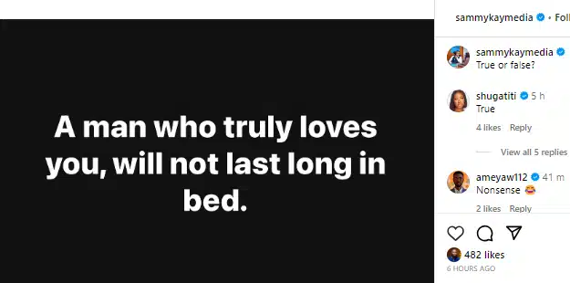 A man who truly loves you will not last long in bed – Shugatiti drops ...