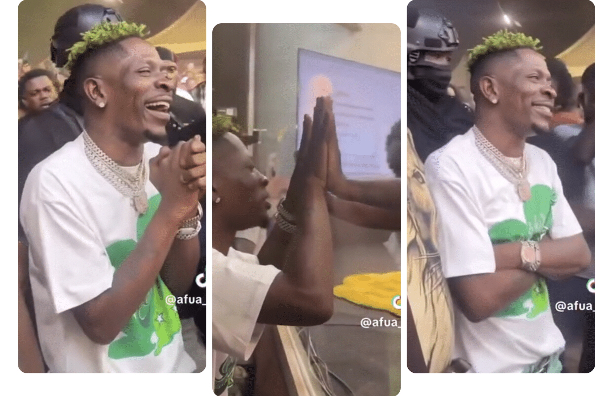 Shatta Wale storms Akwaaba Village and becomes emotional as Afua ...