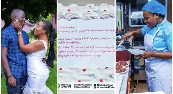 Chef Faila’s husband presents her a cake with sweet words to celebrate ...
