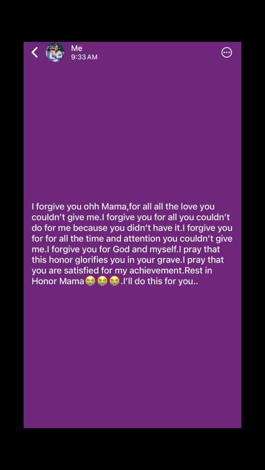 "I've forgiven you Mama and I'm doing this for you" - Chef Faila Abdul ...