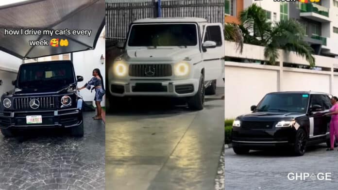 Lady shows off her luxurious cars she drives from Monday to Sunday - GhPage