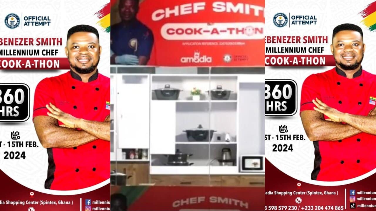 Cook-A-Thon: Ghana's Chef Smith officially begins cooking for 360 hours ...