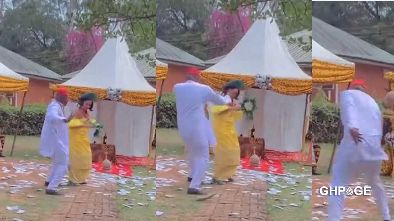Groom slaps bride for stepping on him while dancing during their ...