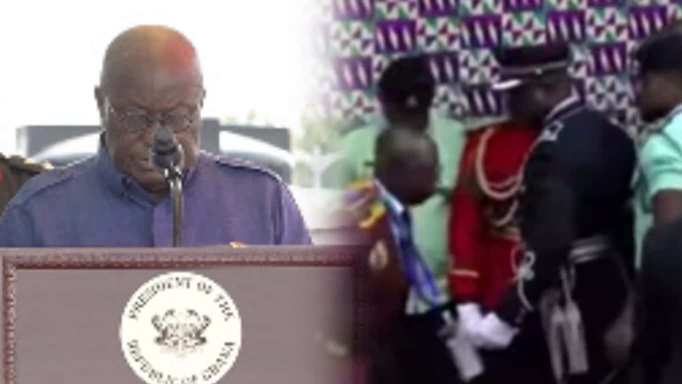 Akufo Addo’s Bodyguard Collapses Whilst The President Reads In ...