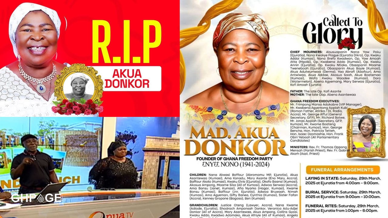 Family of Akua Donkor denies the funeral poster circulating - GhPage